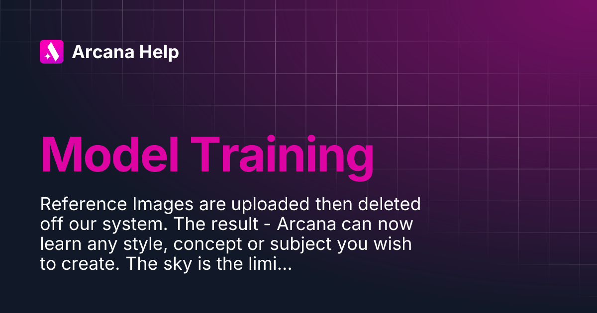 Model Training | Arcana Help
